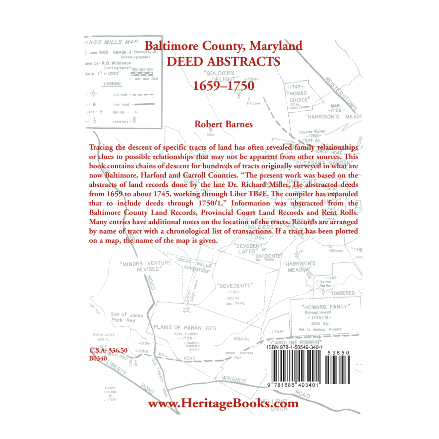 Baltimore County, Maryland Deed Abstracts, 1659-1750 – Heritage Books, Inc.