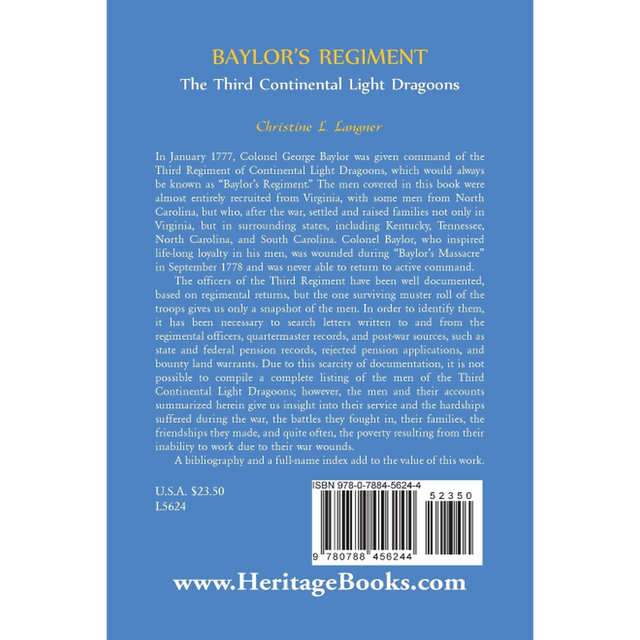 Baylor's Regiment: The Third Continental Light Dragoons – Heritage ...