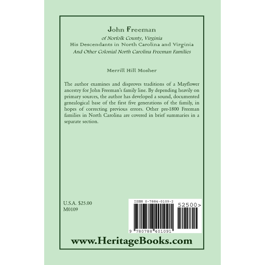 John Freeman of Norfolk County, Virginia: His Descendants in North Car ...
