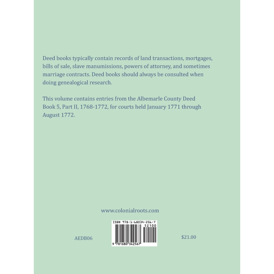 Albemarle County, Virginia Deed Book Abstracts, 1771-1772 – Heritage ...