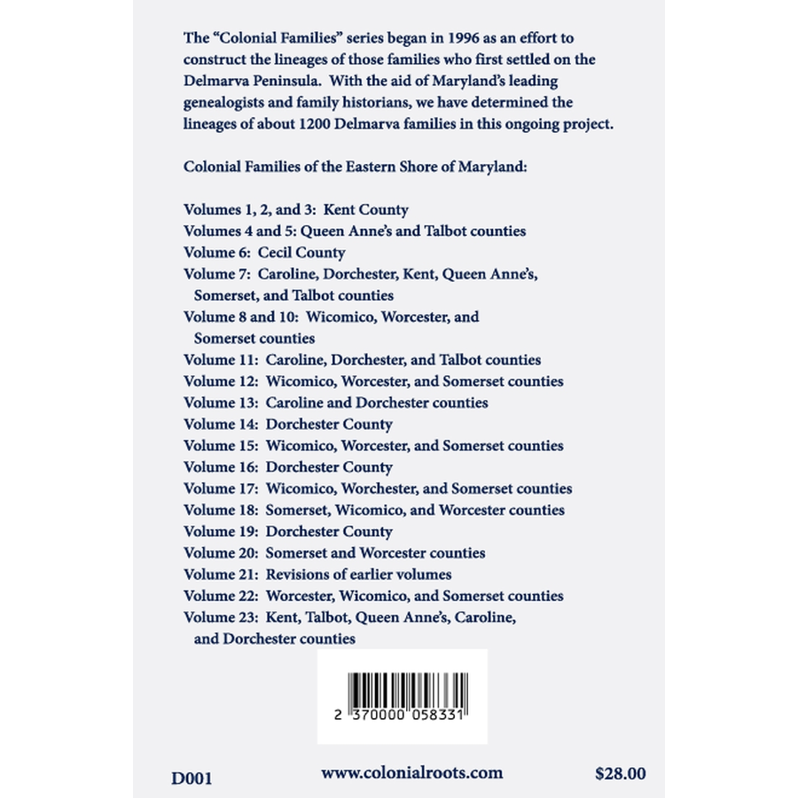 Colonial Families of the Eastern Shore of Maryland, Volume 9 – Heritage ...