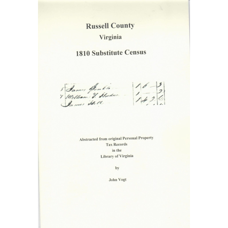 Russell County, Virginia 1810 Substitute Census – Heritage Books, Inc.